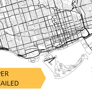 Printable Map of Toronto, Ontario, Canada With Street Names Instant ...