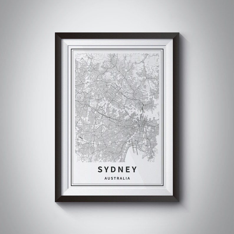 Printable Map of Sydney Australia Instant Download City | Etsy