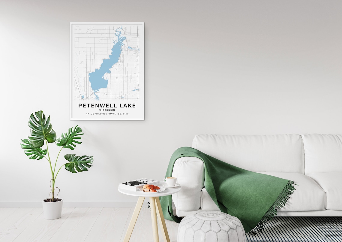 Printable Map of Petenwell Lake Wisconsin United States - Etsy