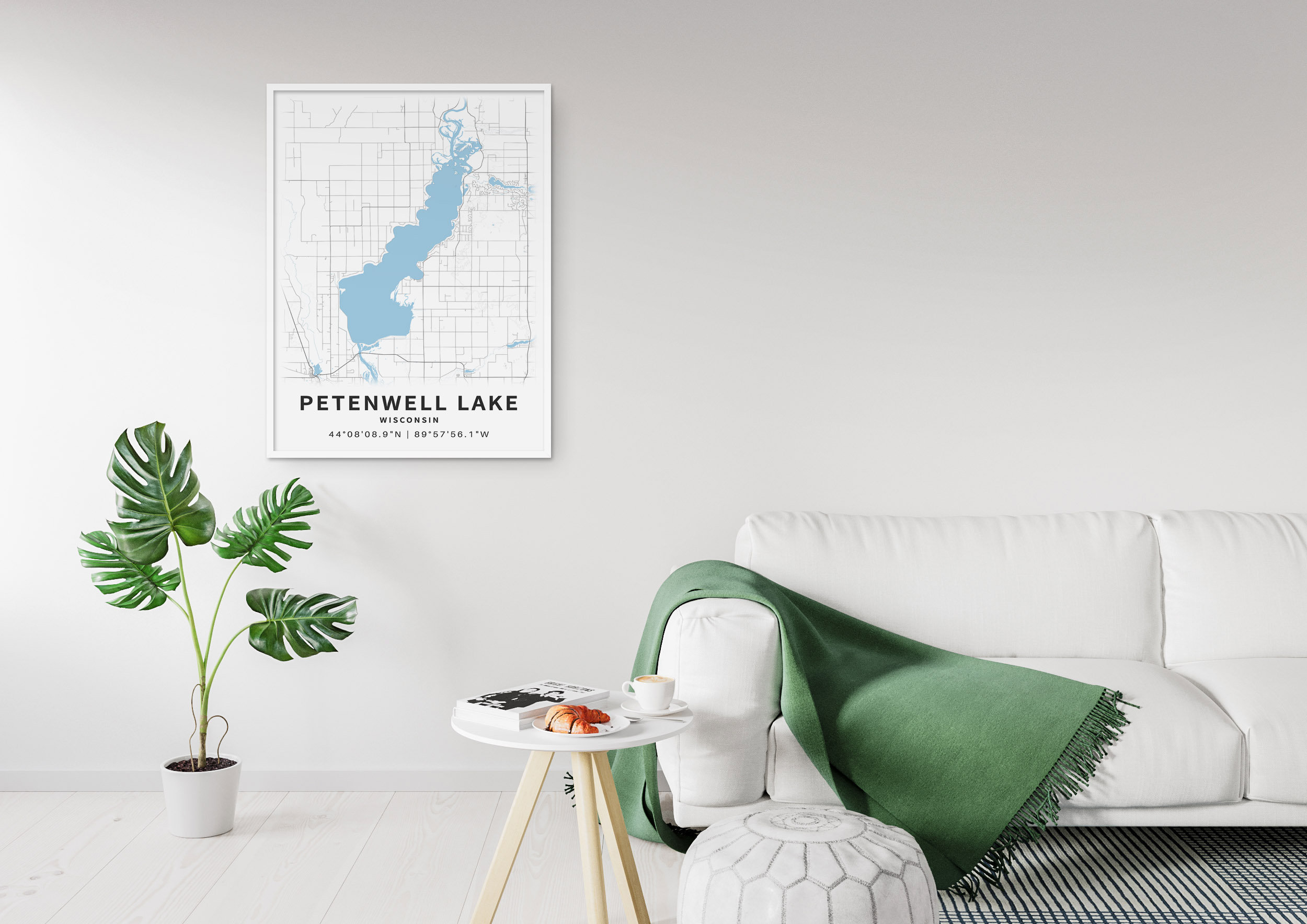 Printable Map of Petenwell Lake Wisconsin United States | Etsy