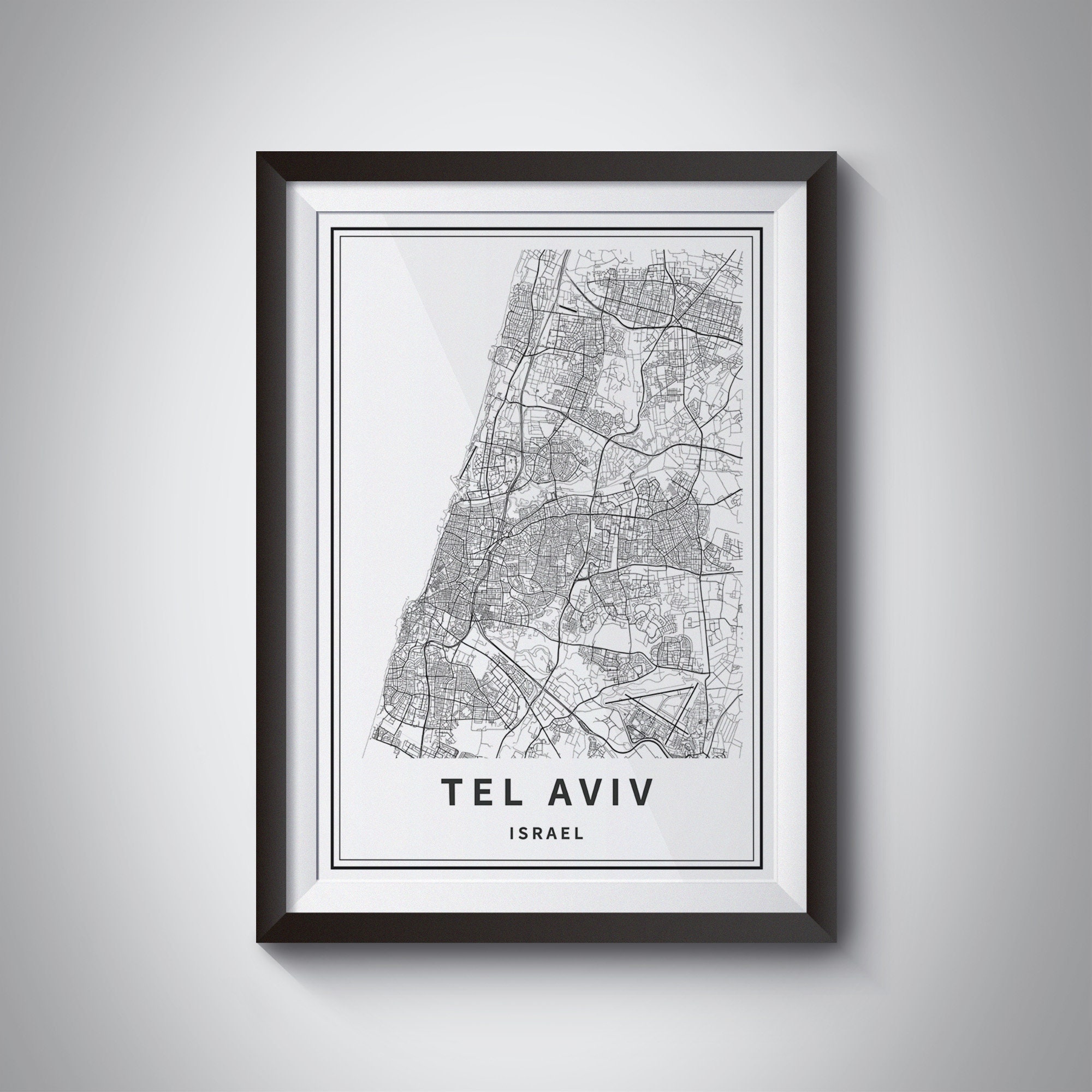 Printable Map of Tel Aviv Israel Instant Download City | Etsy