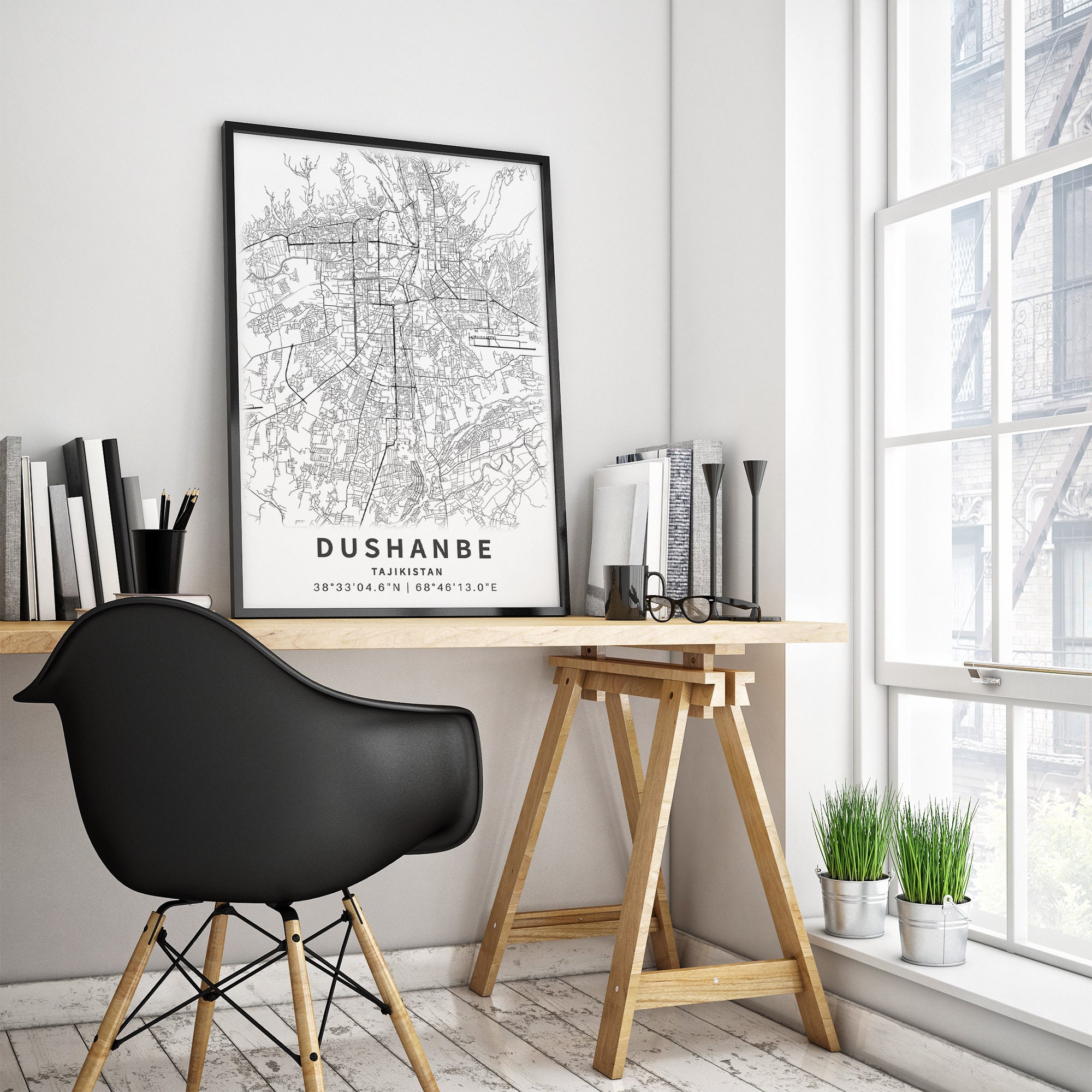 Dushanbe Tajikistan Map With Street Names, Printable Dushanbe City ...