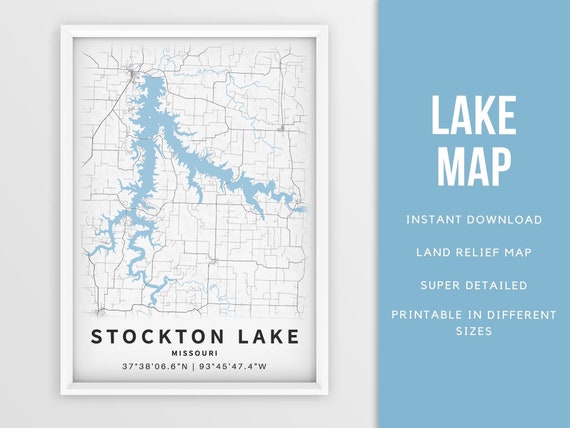 Printable Map of Stockton Lake Missouri United States - Etsy