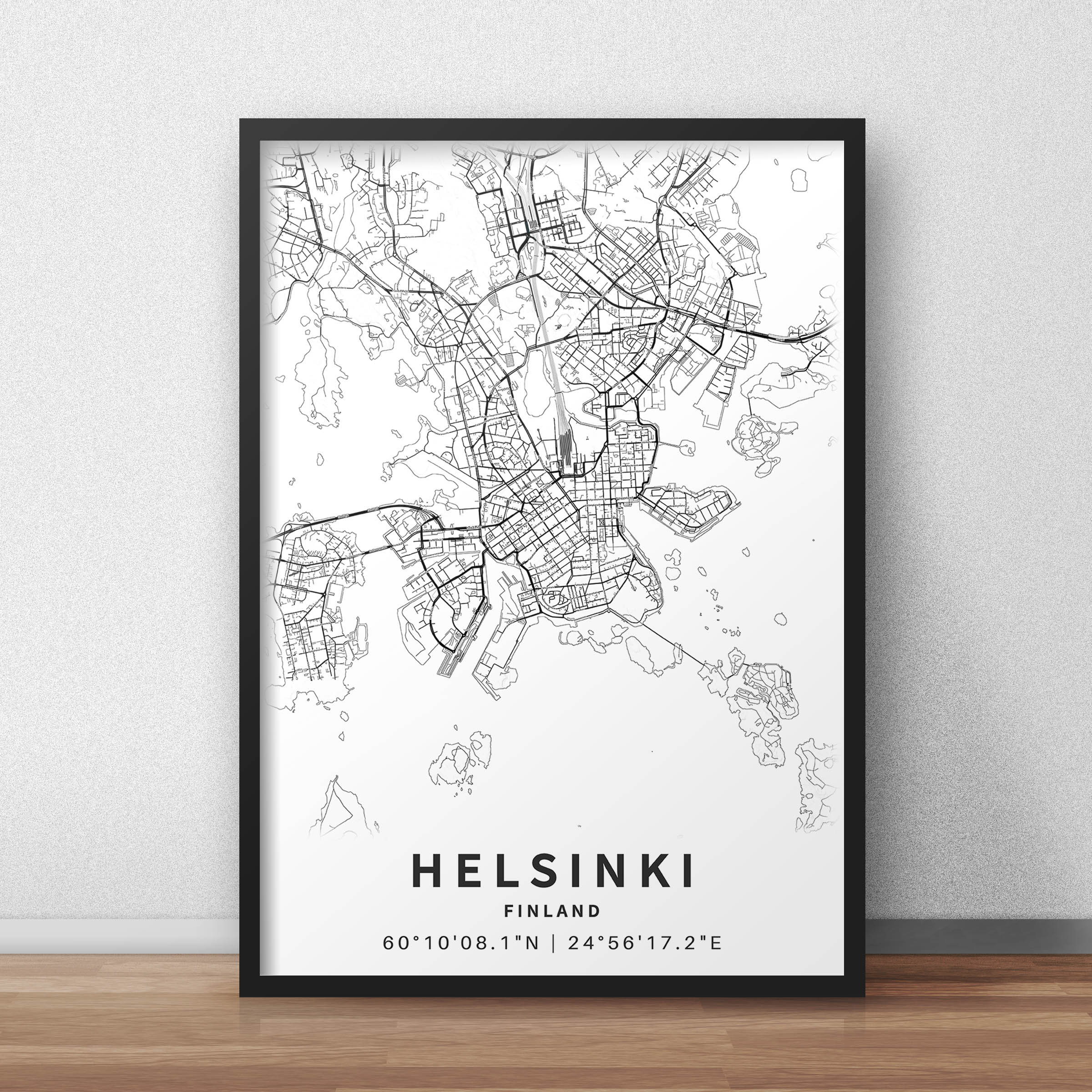 Printable Map of Helsinki Finland With Street Names Instant - Etsy
