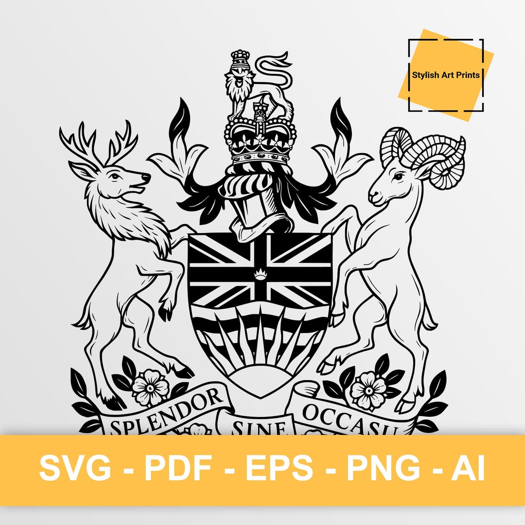 British Columbia Coat of Arms, Canada Vector Clipart - SVG \ PNG \ PDF ...