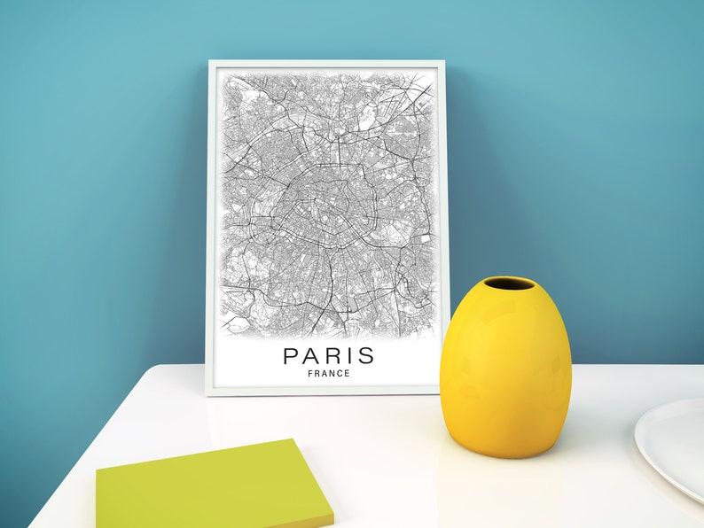 Printable Map of Paris France Instant Download City Map | Etsy