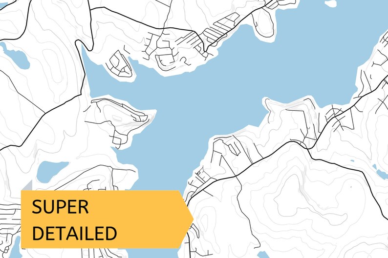 Printable Map of Lake Wallenpaupack Pennsylvania United - Etsy UK