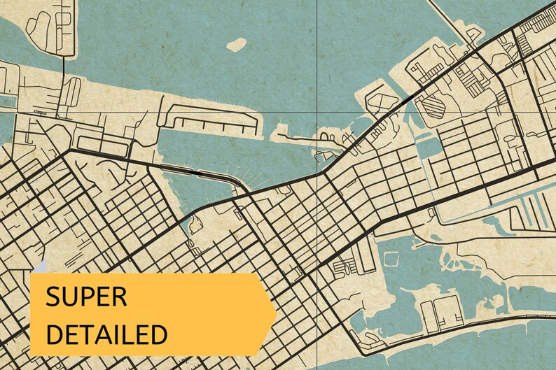 Printable Vintage Map of Key West Florida United States | Etsy