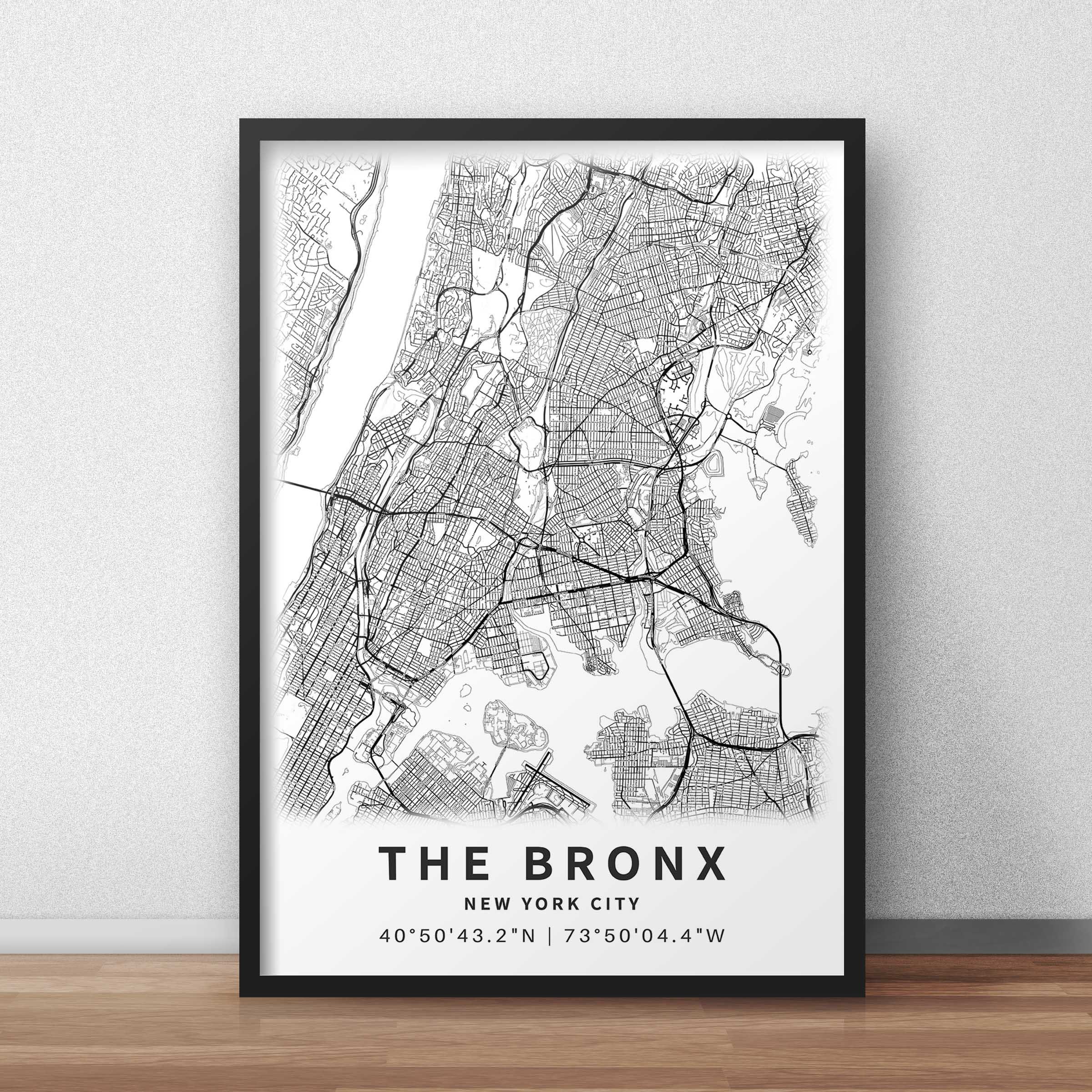Printable Map of the Bronx, New York City, USA With Street Names ...