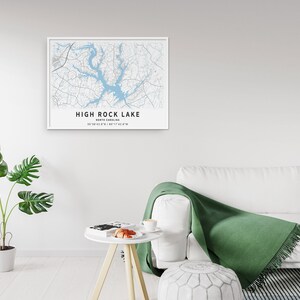 Printable Map of High Rock Lake, North Carolina, - Instant Download ...