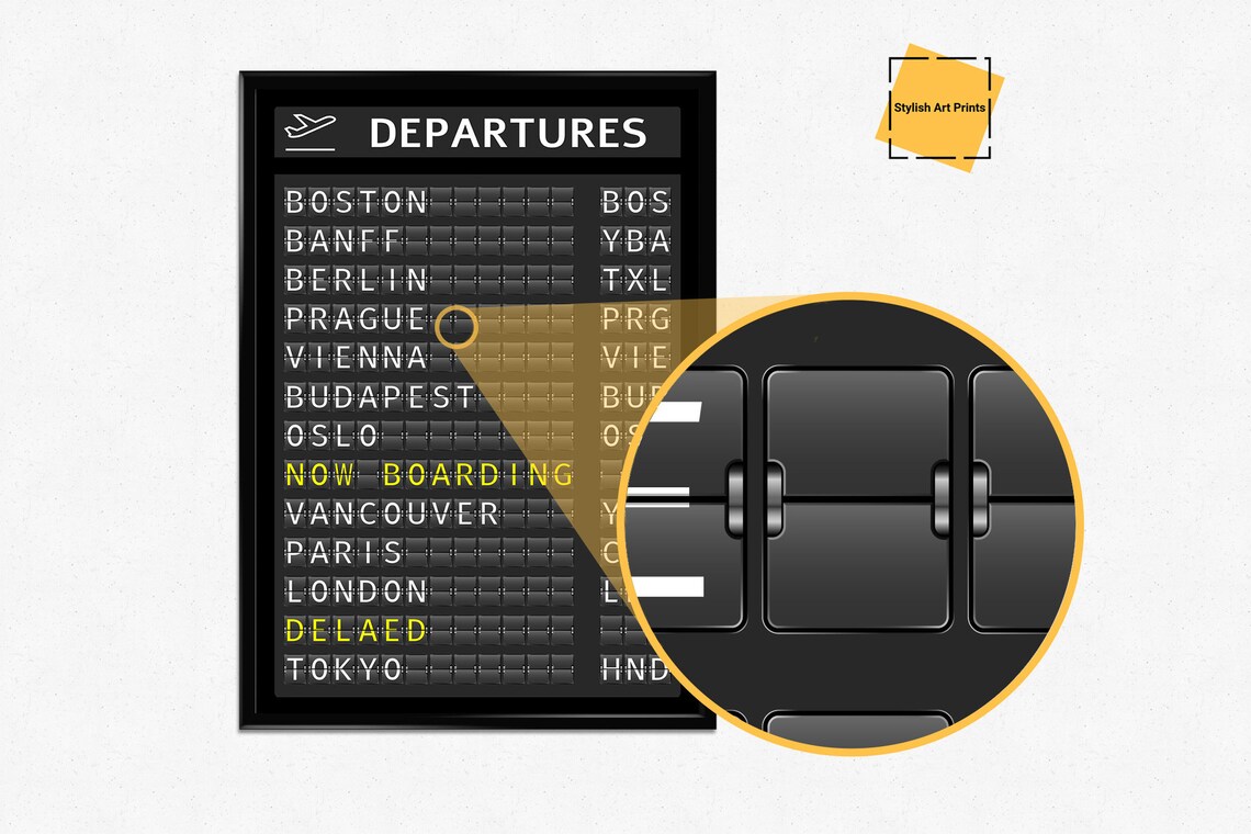 Custom Airport Departures Board Digital Download Wall Art - Etsy Canada