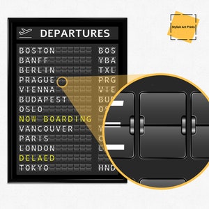 Custom Airport Departures Board - Digital Download \ Wall Art \ Travel ...