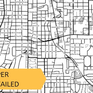 Printable Map of Tyler, Texas, USA With Street Names Instant Download ...