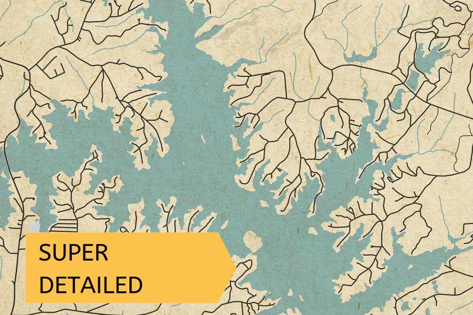 Vintage Style Map of Lake Harding Georgia USA Instant - Etsy