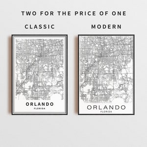 Printable Map of Orlando Florida United States Instant - Etsy
