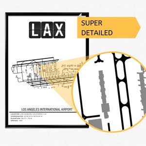 LAX Los Angeles International Airport Poster Instant | Etsy