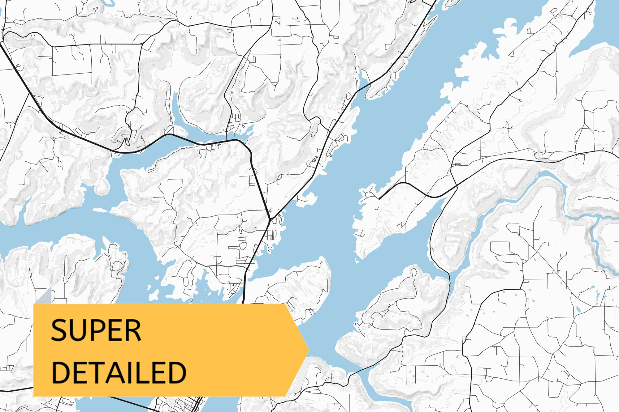 Printable Map of Guntersville Lake Alabama United States - Etsy