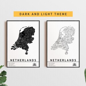 Printable Map of Netherlands With City Names and Roads Instant Download ...