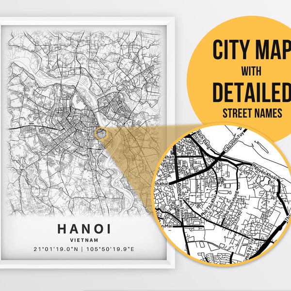 Printable Map of Hanoi - Etsy
