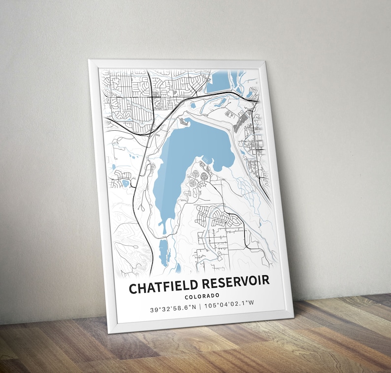 Printable Map of Chatfield Reservoir South Platte River - Etsy
