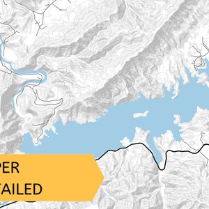 Printable Map of Watauga Lake TN Tennessee, US - Instant Download ...