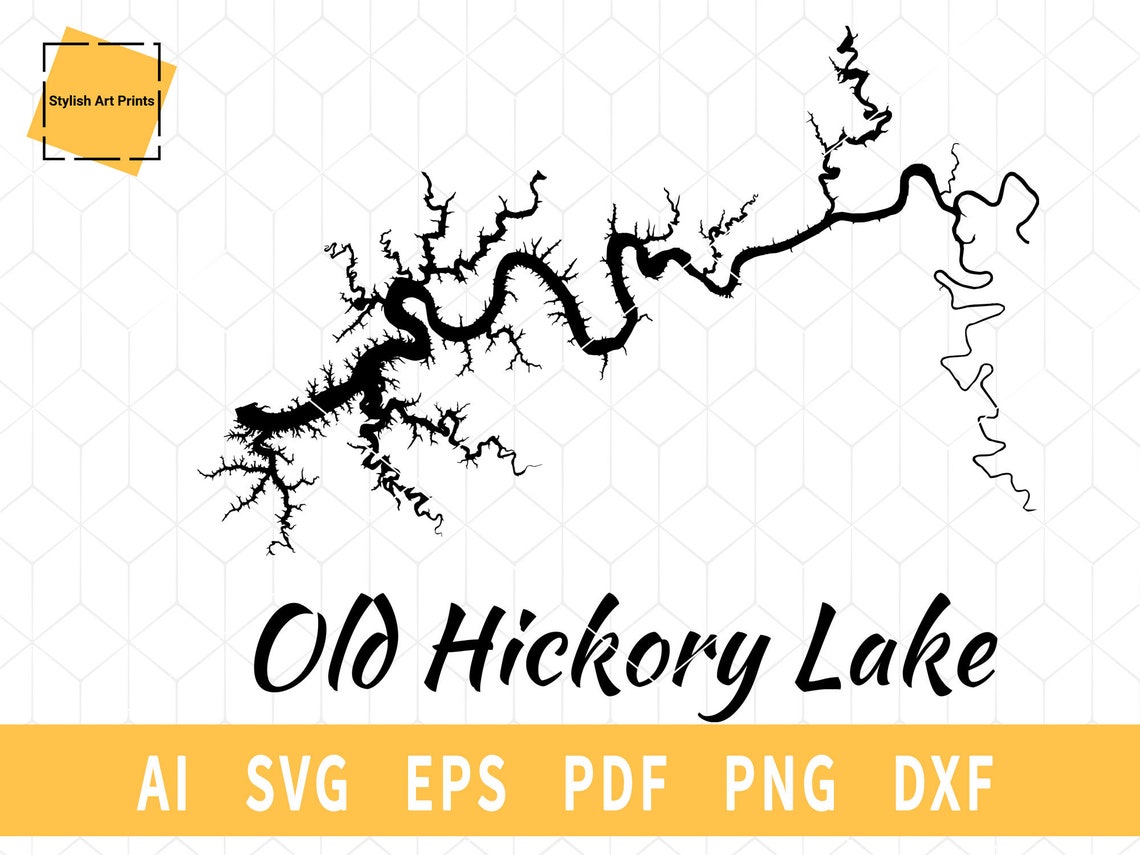 Old Hickory Lake Map SVG, Tennessee Map Vector File - Instant Download ...