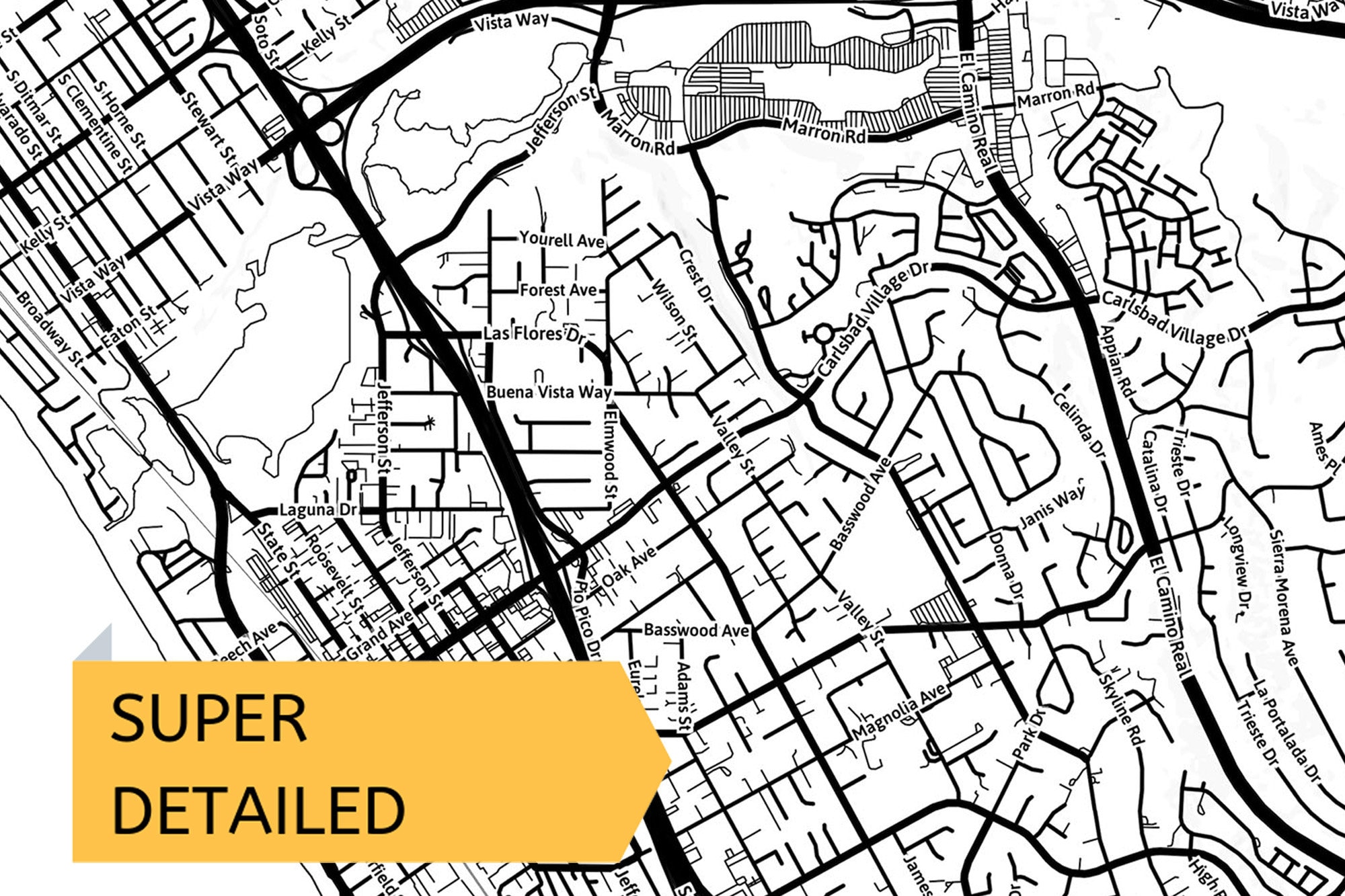 Printable Map of Oceanside California United States With - Etsy