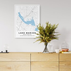 Printable Map of Lake Marion, South Carolina, US - Instant Download ...