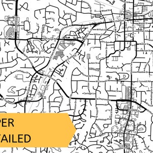 Printable Map of Cary, North Carolina, USA With Street Names - Instant ...