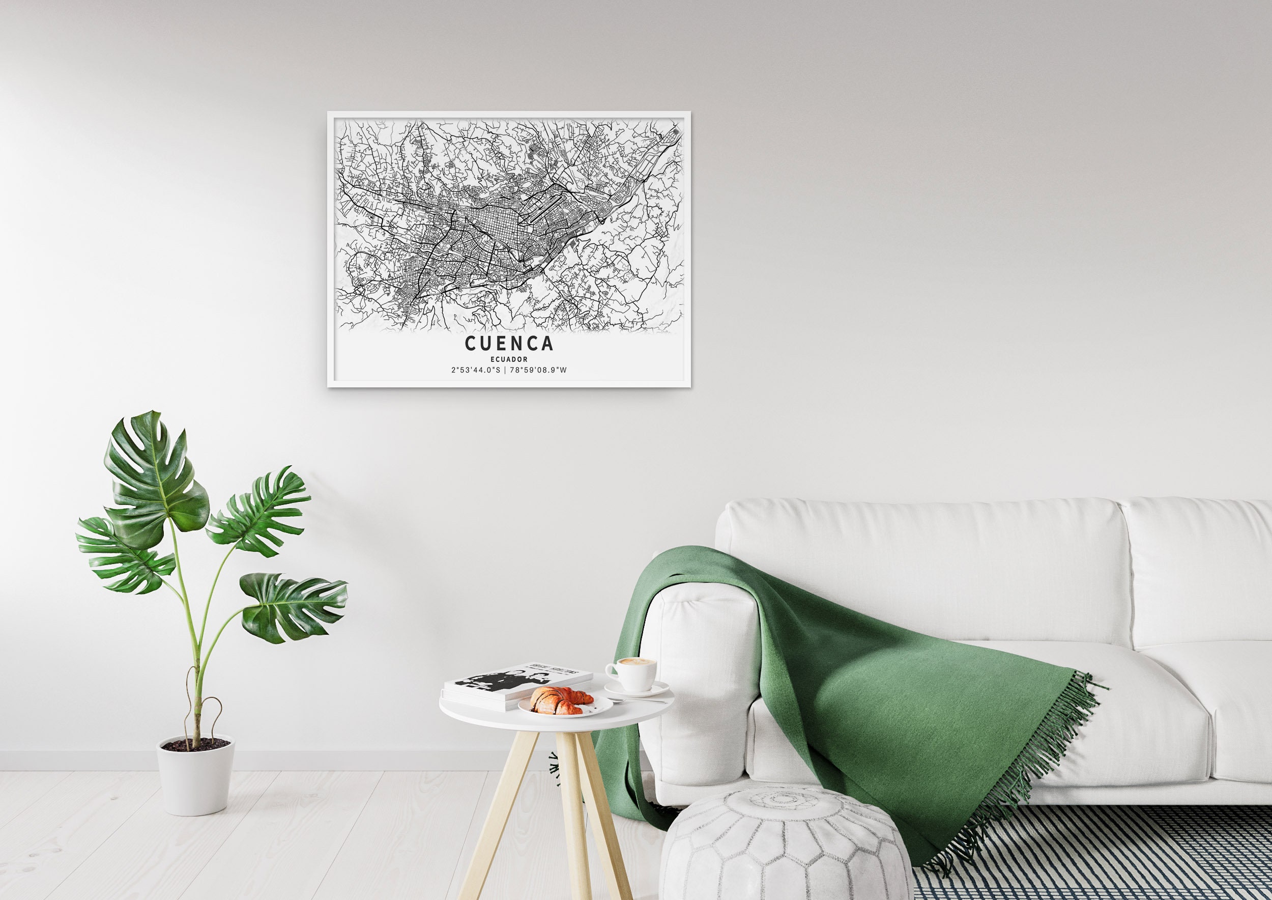 Printable Map of Cuenca, Ecuador With Street Names - Instant Download ...