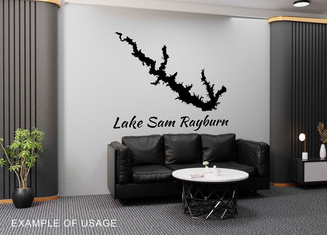 Sam Rayburn Reservoir Map SVG Texas Map Vector File Instant - Etsy