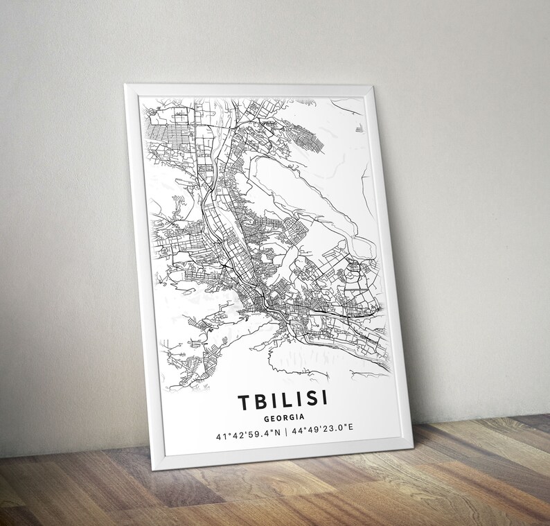 Printable Map of Tbilisi, Georgia With Street Names - Instant Download ...