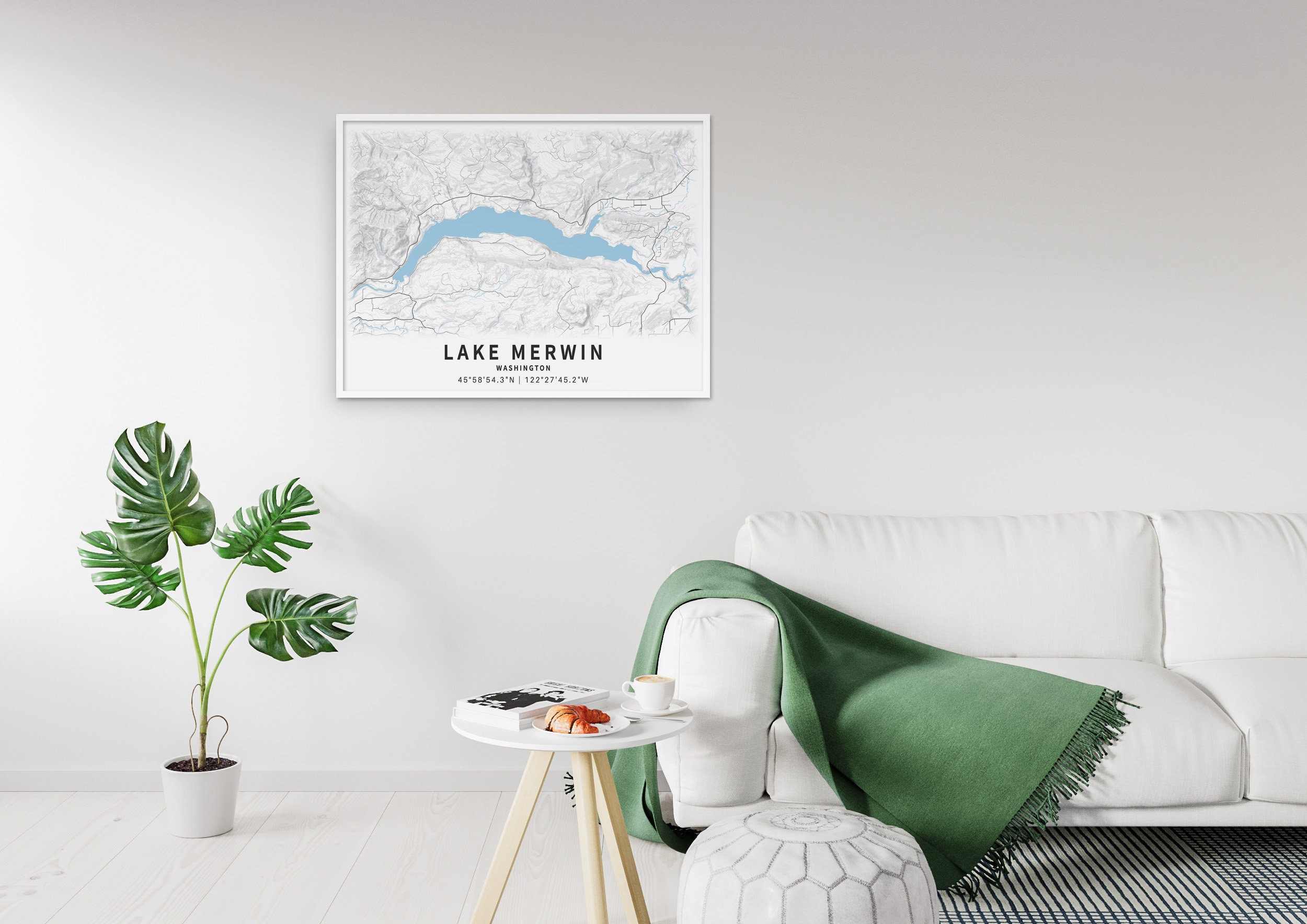 Printable Map of Lake Merwin Washington United States - Etsy