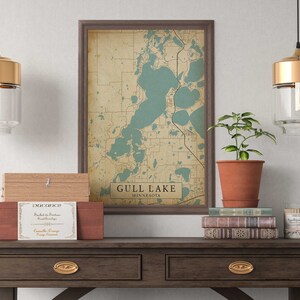 Printable Vintage Style Map of Gull Lake Minnesota MN USA - Etsy