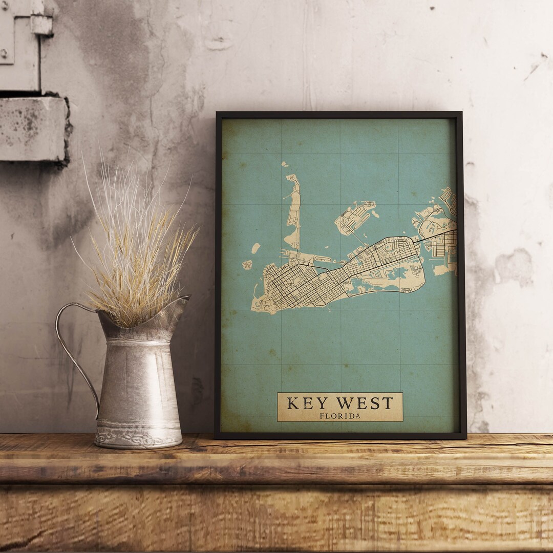 Printable Vintage Map of Key West Florida United States - Etsy