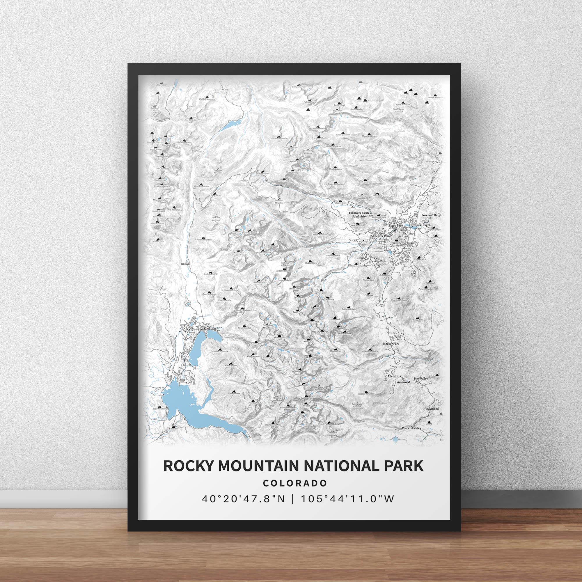 Rocky Mountain National Park Printable Map, Rocky Mountain Topography ...
