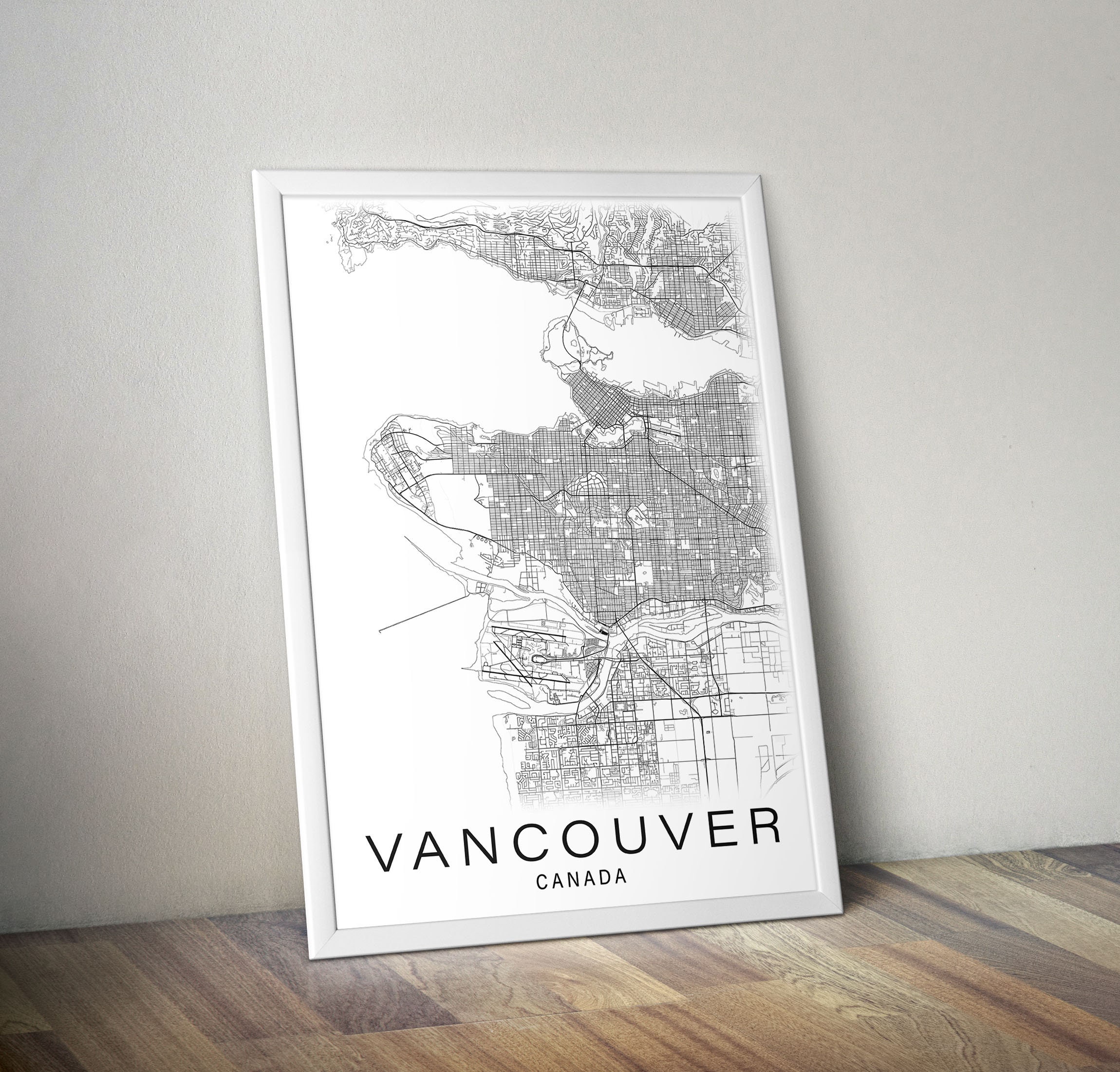 Printable Map of Vancouver Canada Instant Download City | Etsy