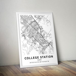 Printable Map of College Station, Texas, USA With Street Names ...