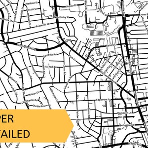 Printable Map of Bethesda, Maryland, USA With Street Names - Instant ...
