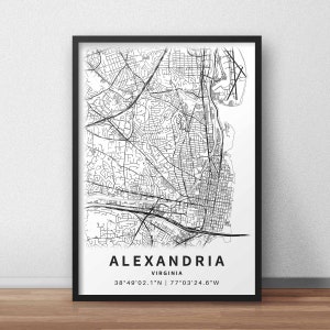 Printable Map of Alexandria, Virginia, USA With Street Names - Instant ...