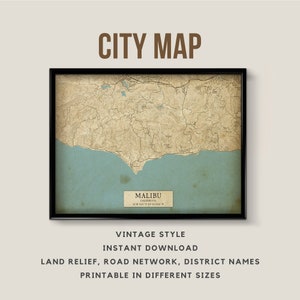Printable Map of Malibu - Etsy
