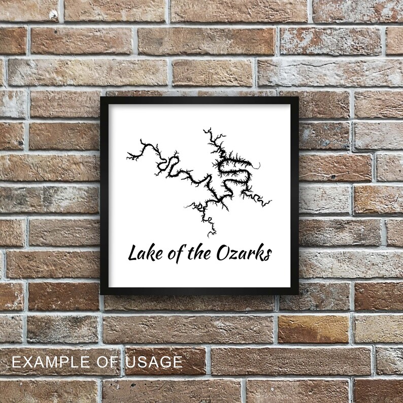 Lake of the Ozarks Missouri Map Vector File Instant | Etsy