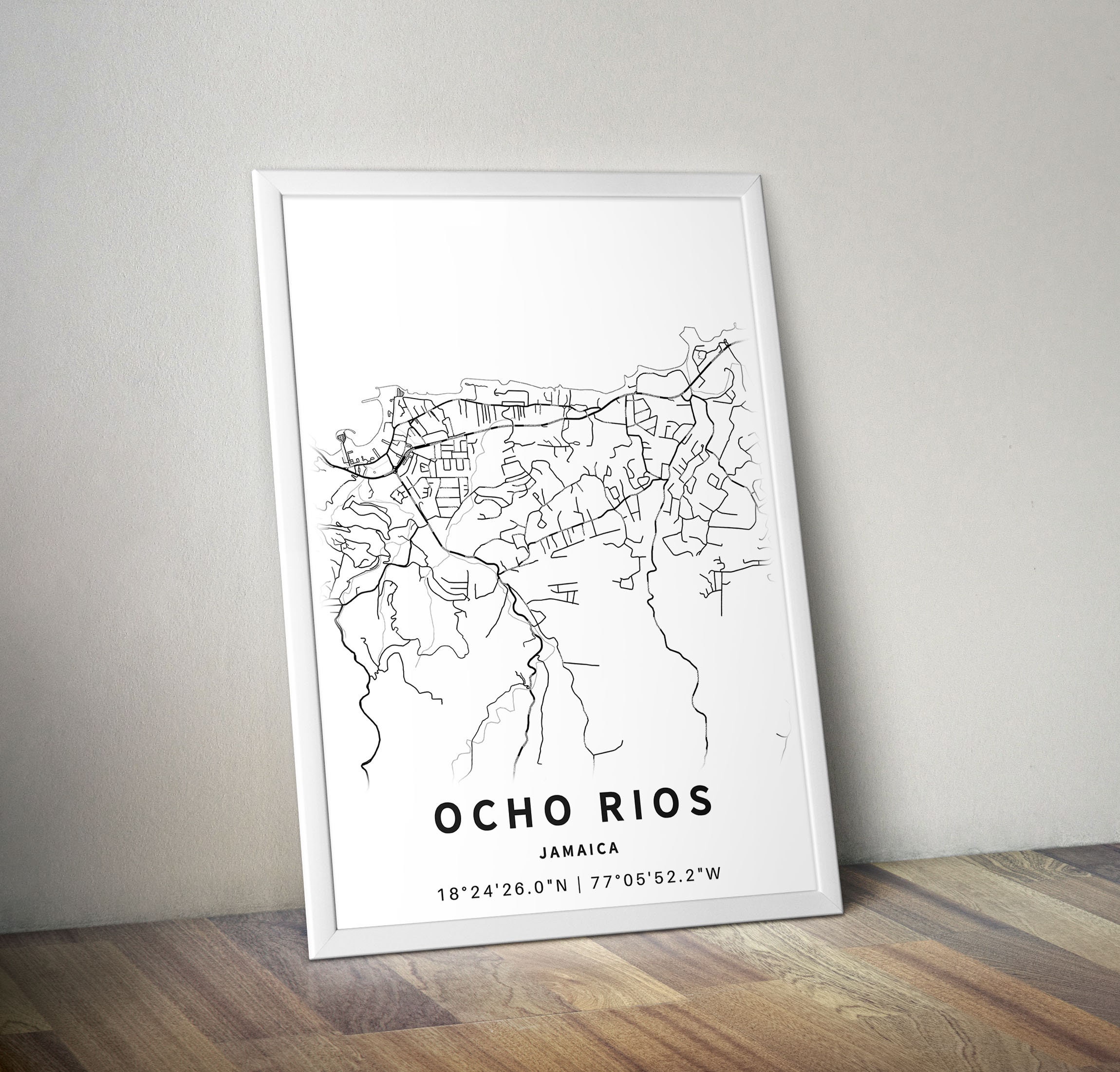 Printable Map of Ocho Rios, Jamaica With Street Names - Instant ...