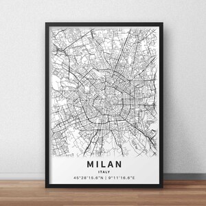 Printable Map of Milan, Italy With Street Names - Instant Download ...