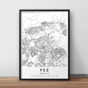 Printable Map of Fez Morocco With Street Names Instant - Etsy
