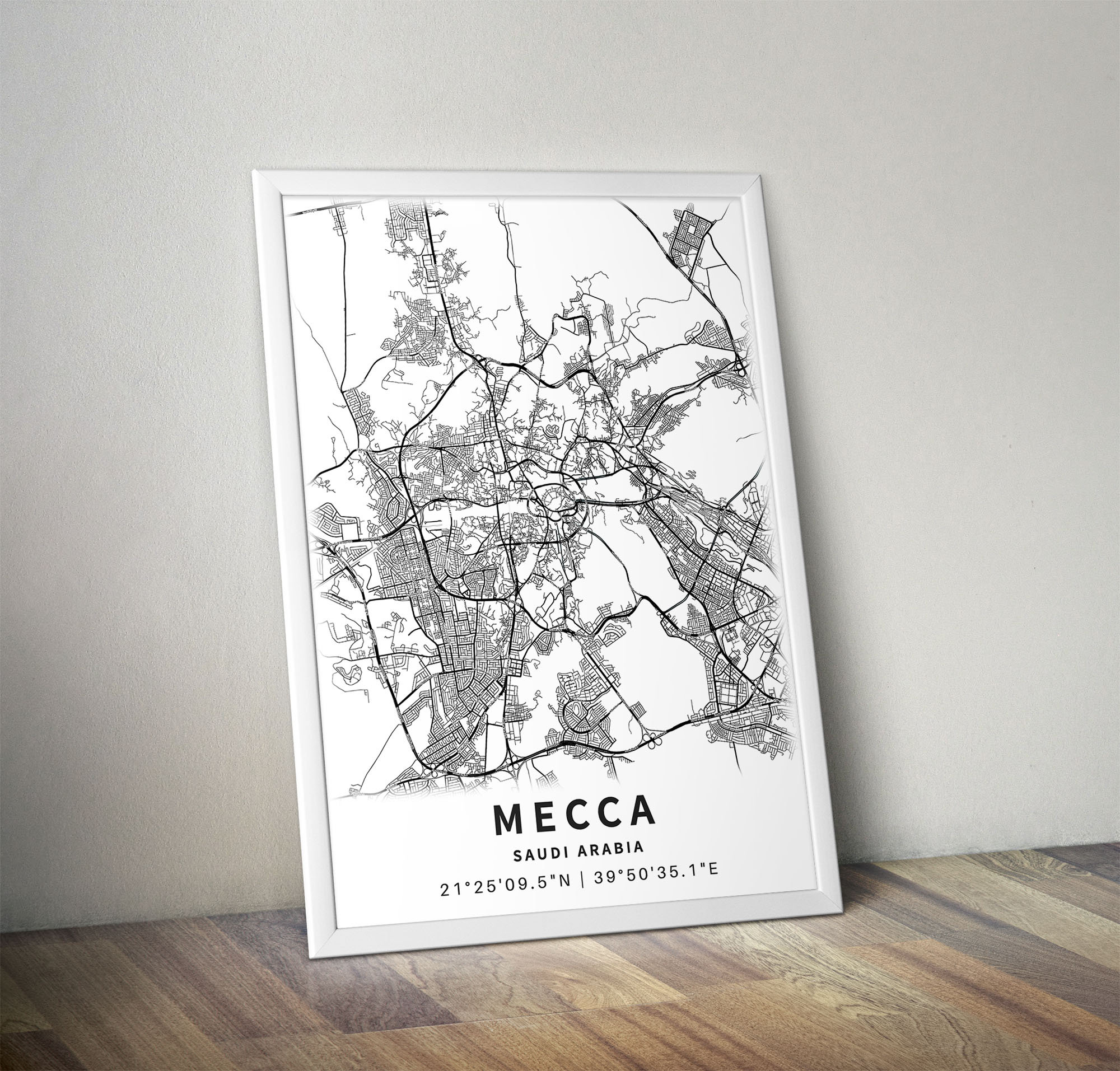 Printable Map of Mecca, Saudi Arabia With Street Names - Instant ...