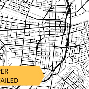 Printable Map of Roanoke, Virginia, USA With Street Names - Instant ...