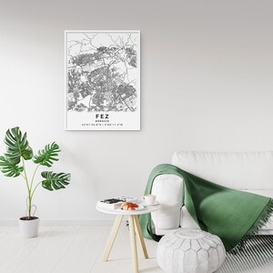 Mapa imprimible de Fez, Marruecos con nombres de calles - Descarga ...