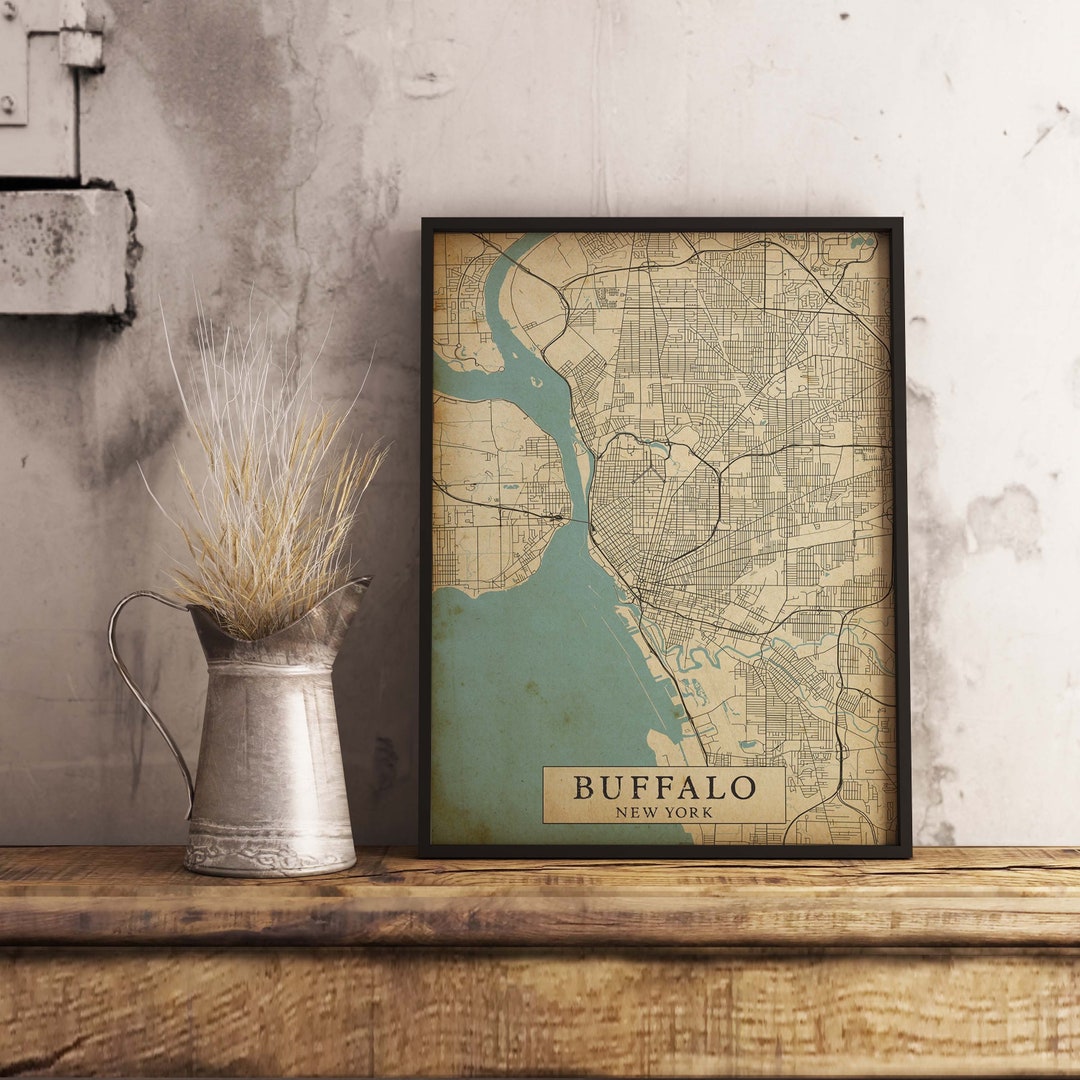 Vintage Style Map of Buffalo New York United States Instant - Etsy