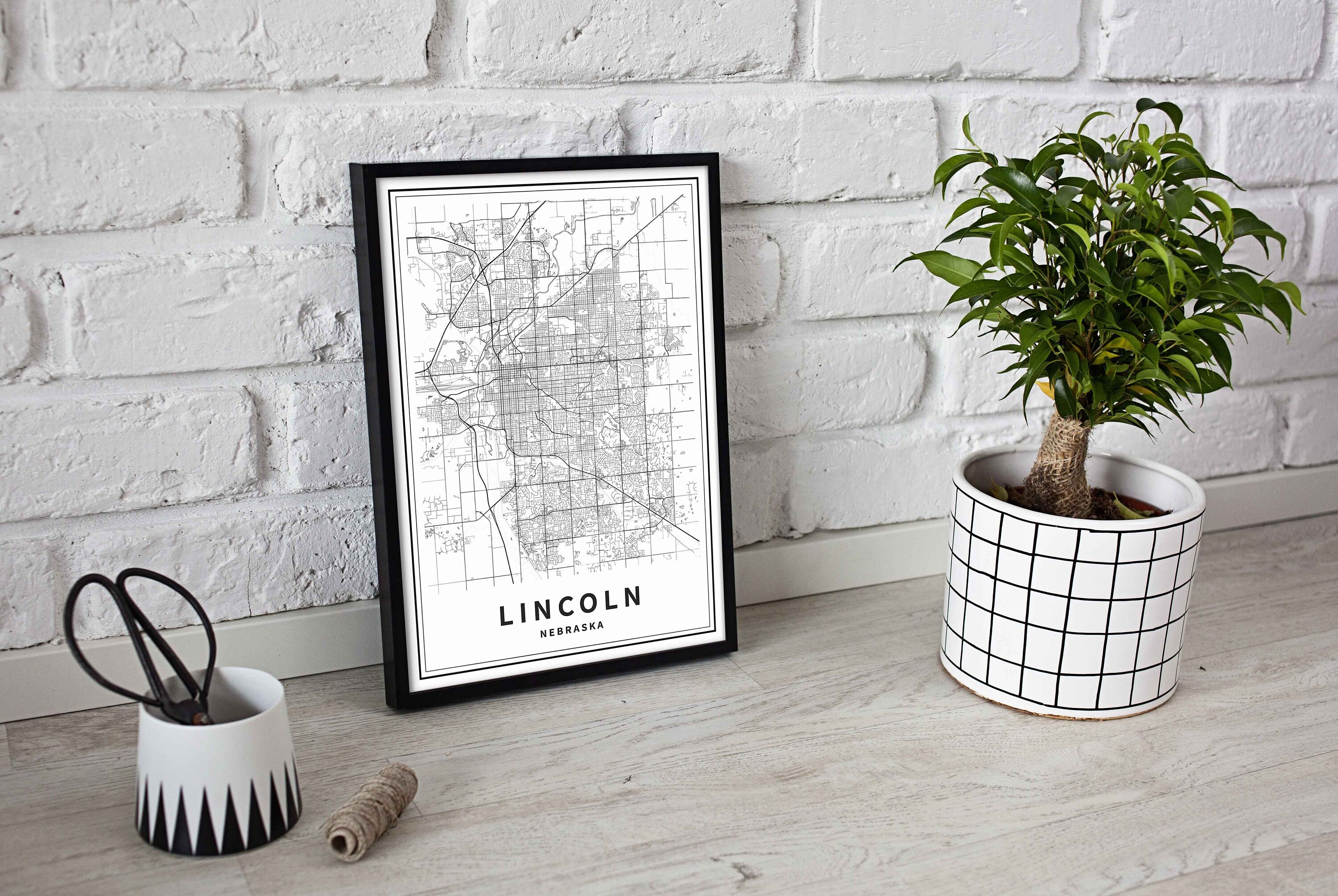 Printable Map of Lincoln Nebraska NE USA Instant Download | Etsy